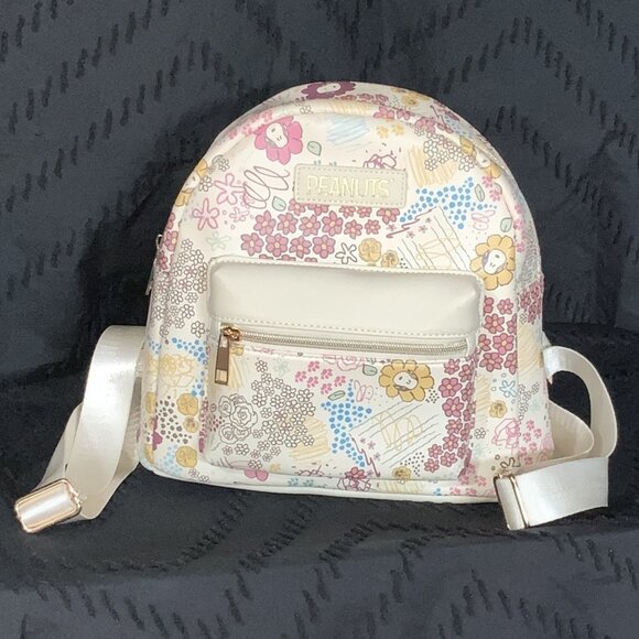 Peanuts | Bags | Nwt Peanuts Snoopy Friends Floral Mini Backpack Kohls ...